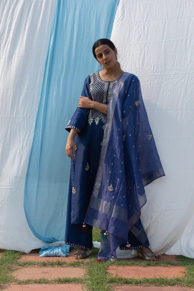 Raj - Midnight Blue Suit Set – Saatvikei