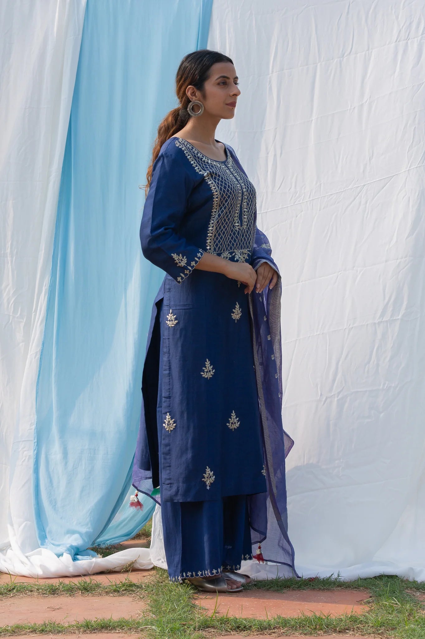 Raj - Midnight Blue Suit Set – Saatvikei